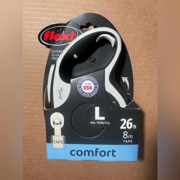 Flexi | Dog | Flexi Comfort Retractable Leash 26ft Large Dogs Black And ...